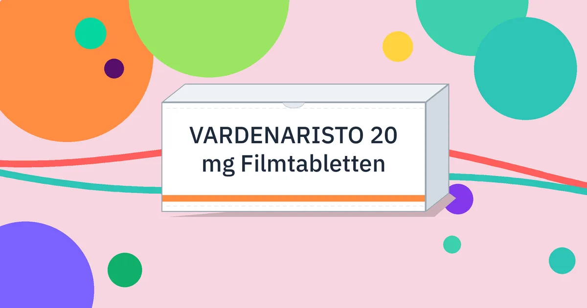 Symbolbild: Packung mit der Aufschrift VARDENARISTO 20 mg Filmtabletten (PZN 14131616) – Verfügbarkeit und Bezug in Apotheken in Frankfurt am Main