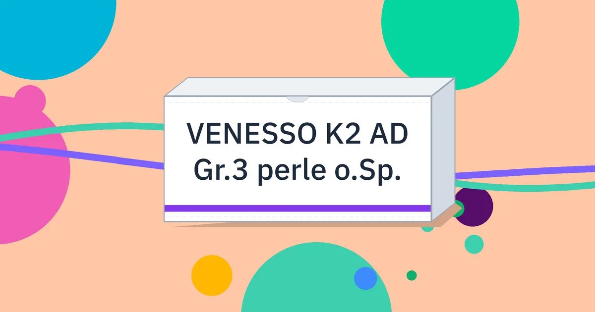 Symbolbild: Packung mit der Aufschrift VENESSO K2 AD Gr.3 perle o.Sp. (PZN 03259365) – Verfügbarkeit und Bezug in Apotheken in Frankfurt am Main