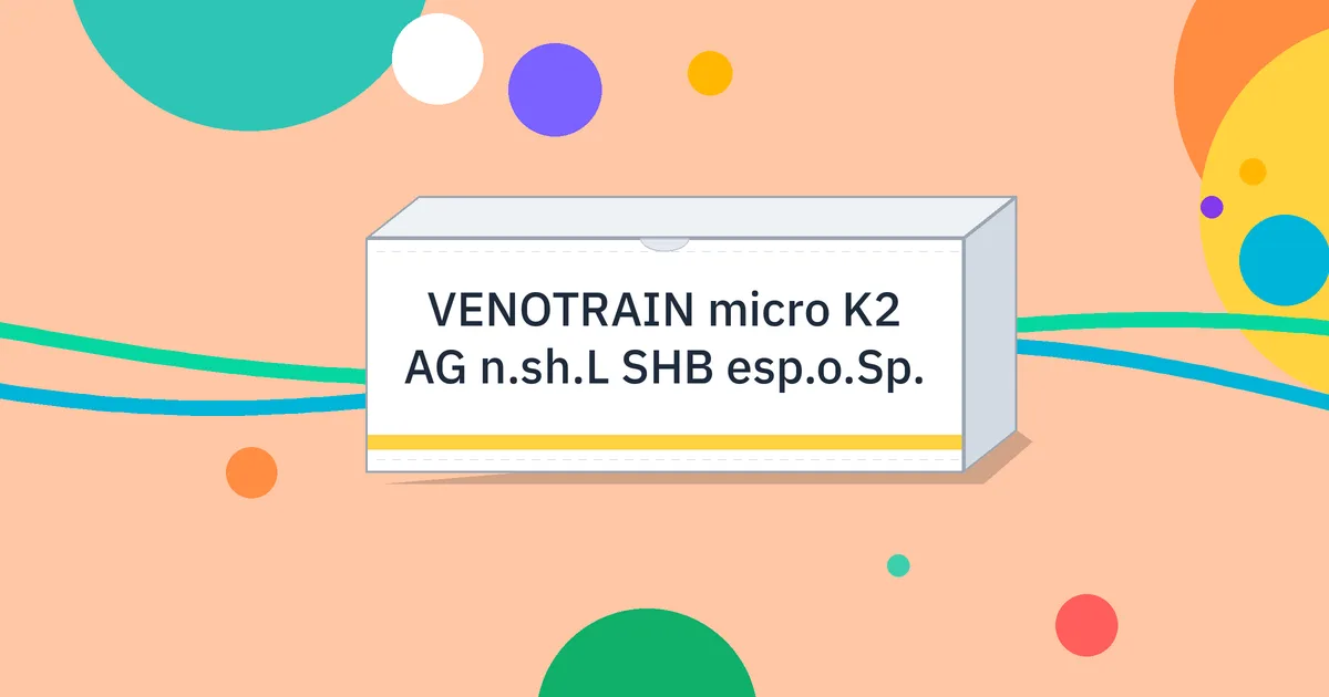 Symbolbild: Packung mit der Aufschrift VENOTRAIN micro K2 AG n.sh.L SHB esp.o.Sp. (PZN 05715212) – Verfügbarkeit und Bezug in Apotheken in Frankfurt am Main