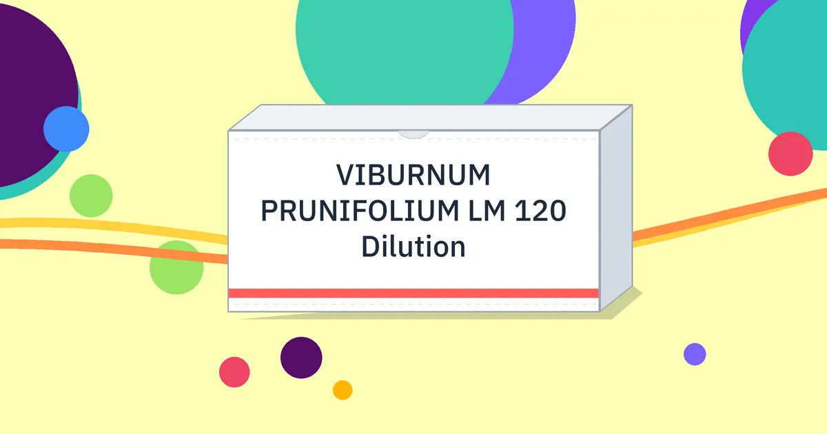 Symbolbild: Packung mit der Aufschrift VIBURNUM PRUNIFOLIUM LM 120 Dilution (PZN 13272415) – Verfügbarkeit und Bezug in Apotheken in Frankfurt am Main
