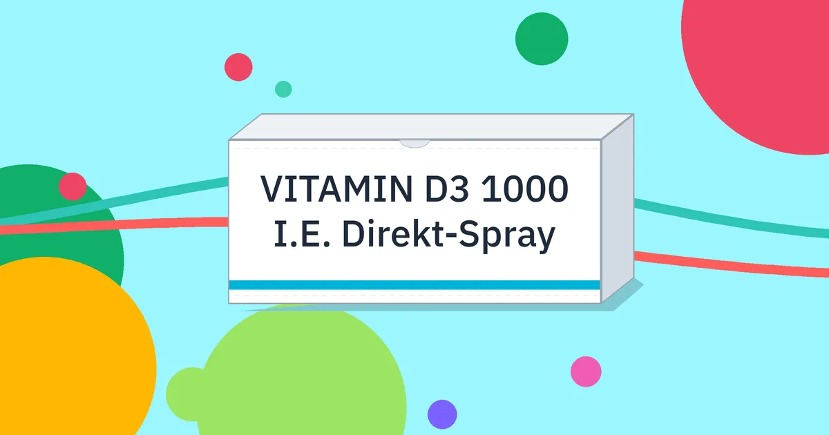 Symbolbild: Packung mit der Aufschrift VITAMIN D3 1000 I.E. Direkt-Spray (PZN 18432734) – Verfügbarkeit und Bezug in Apotheken in Frankfurt am Main