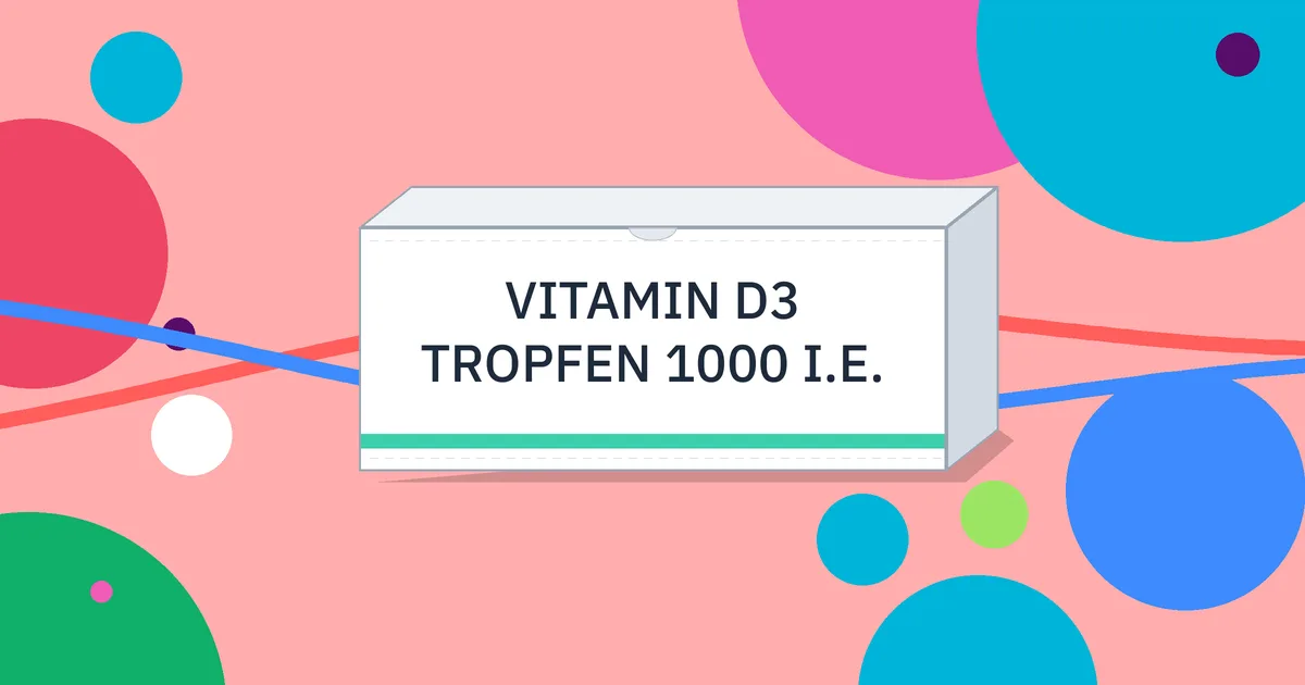 Symbolbild: Packung mit der Aufschrift VITAMIN D3 TROPFEN 1000 I.E. (PZN 19749404) – Verfügbarkeit und Bezug in Apotheken in Frankfurt am Main