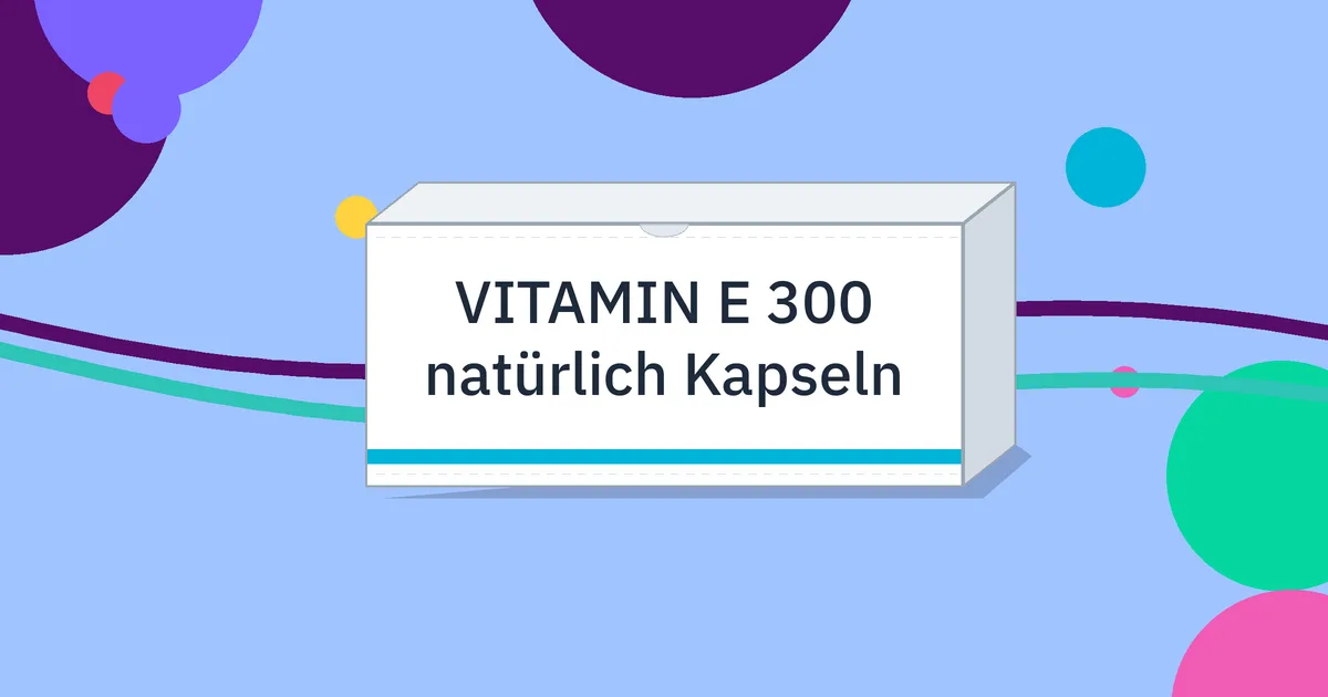 Symbolbild: Packung mit der Aufschrift VITAMIN E 300 natürlich Kapseln (PZN 18666283) – Verfügbarkeit und Bezug in Apotheken in Frankfurt am Main