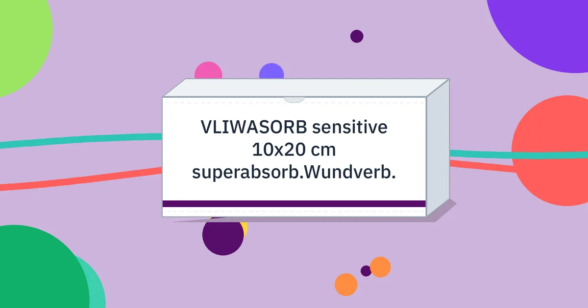 Symbolbild: Packung mit der Aufschrift VLIWASORB sensitive 10x20 cm superabsorb.Wundverb. (PZN 17901977) – Verfügbarkeit und Bezug in Apotheken in Frankfurt am Main