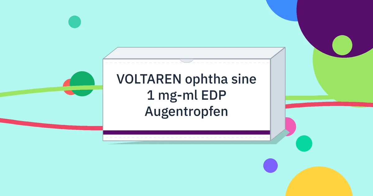 Symbolbild: Packung mit der Aufschrift VOLTAREN ophtha sine 1 mg-ml EDP Augentropfen (PZN 15258773) – Verfügbarkeit und Bezug in Apotheken in Frankfurt am Main