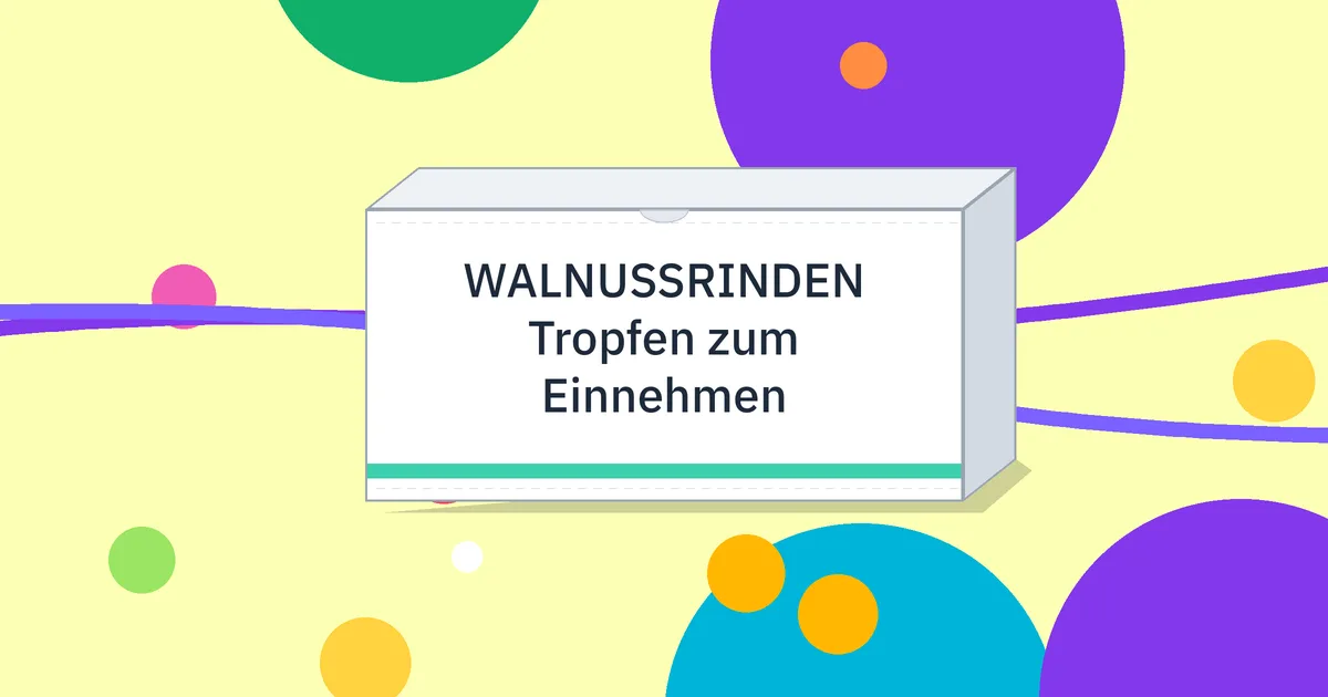 Symbolbild: Packung mit der Aufschrift WALNUSSRINDEN Tropfen zum Einnehmen (PZN 11366112) – Verfügbarkeit und Bezug in Apotheken in Frankfurt am Main