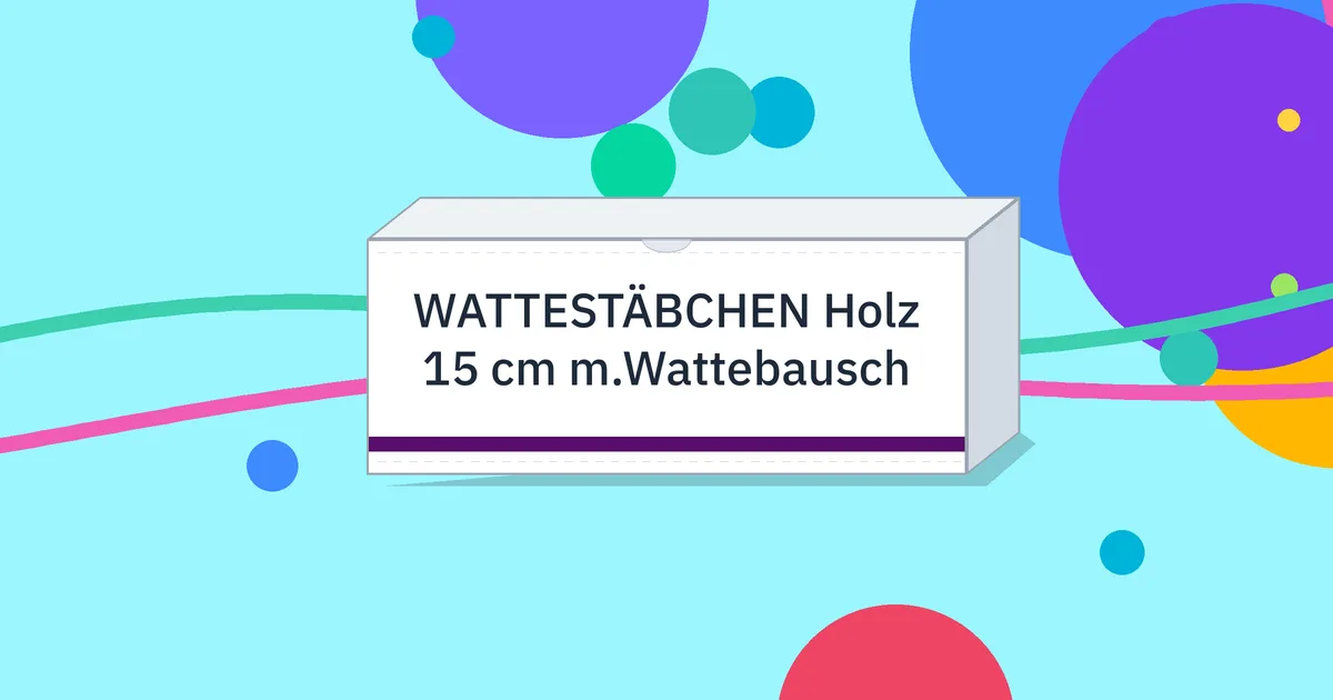 Symbolbild: Packung mit der Aufschrift WATTESTÄBCHEN Holz 15 cm m.Wattebausch (PZN 03146709) – Verfügbarkeit und Bezug in Apotheken in Frankfurt am Main