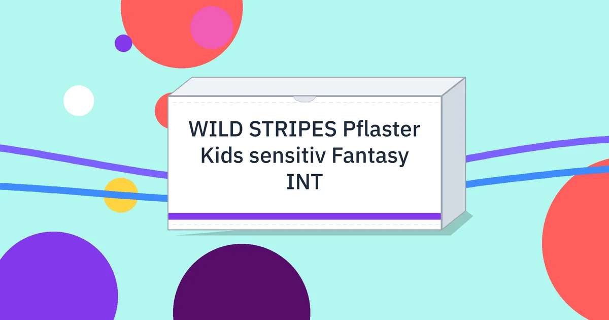Symbolbild: Packung mit der Aufschrift WILD STRIPES Pflaster Kids sensitiv Fantasy INT (PZN 19175788) – Verfügbarkeit und Bezug in Apotheken in Frankfurt am Main