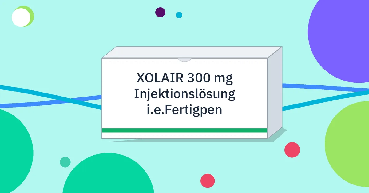 Symbolbild: Packung mit der Aufschrift XOLAIR 300 mg Injektionslösung i.e.Fertigpen (PZN 19986133) – Verfügbarkeit und Bezug in Apotheken in Frankfurt am Main