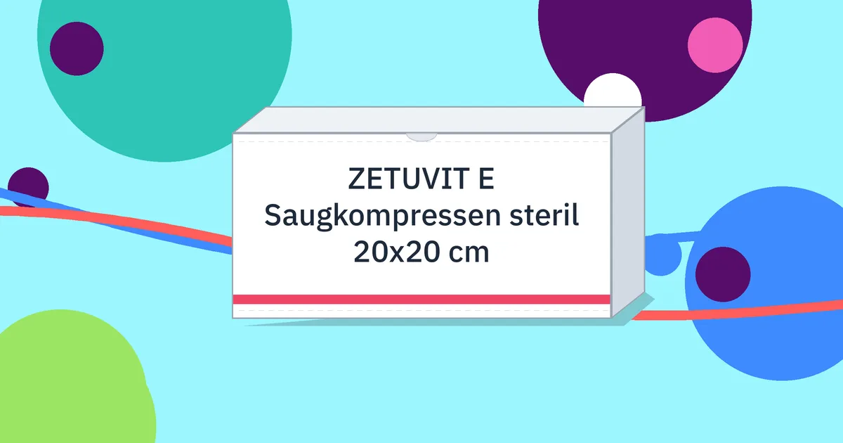 Symbolbild: Packung mit der Aufschrift ZETUVIT E Saugkompressen steril 20x20 cm (PZN 17820368) – Verfügbarkeit und Bezug in Apotheken in Frankfurt am Main