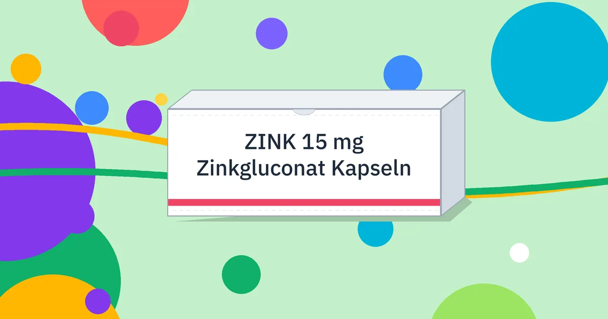 Symbolbild: Packung mit der Aufschrift ZINK 15 mg Zinkgluconat Kapseln (PZN 01457316) – Verfügbarkeit und Bezug in Apotheken in Frankfurt am Main