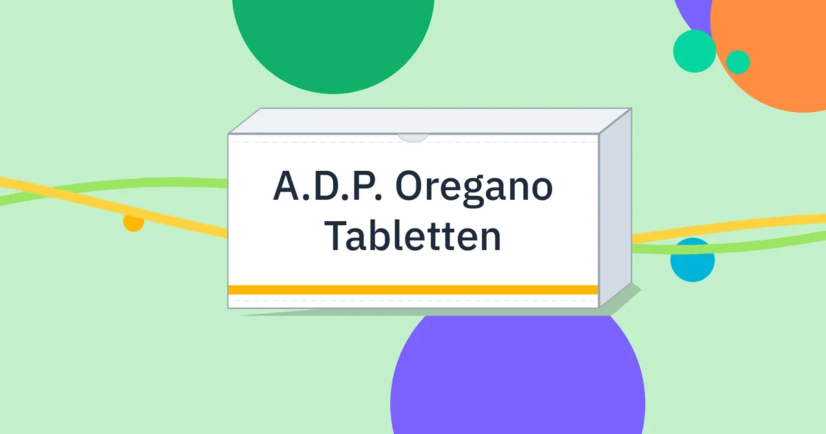 Symbolbild: Packung mit der Aufschrift A.D.P. Oregano Tabletten (PZN 16831275) – Verfügbarkeit und Bezug in Apotheken in Frankfurt am Main