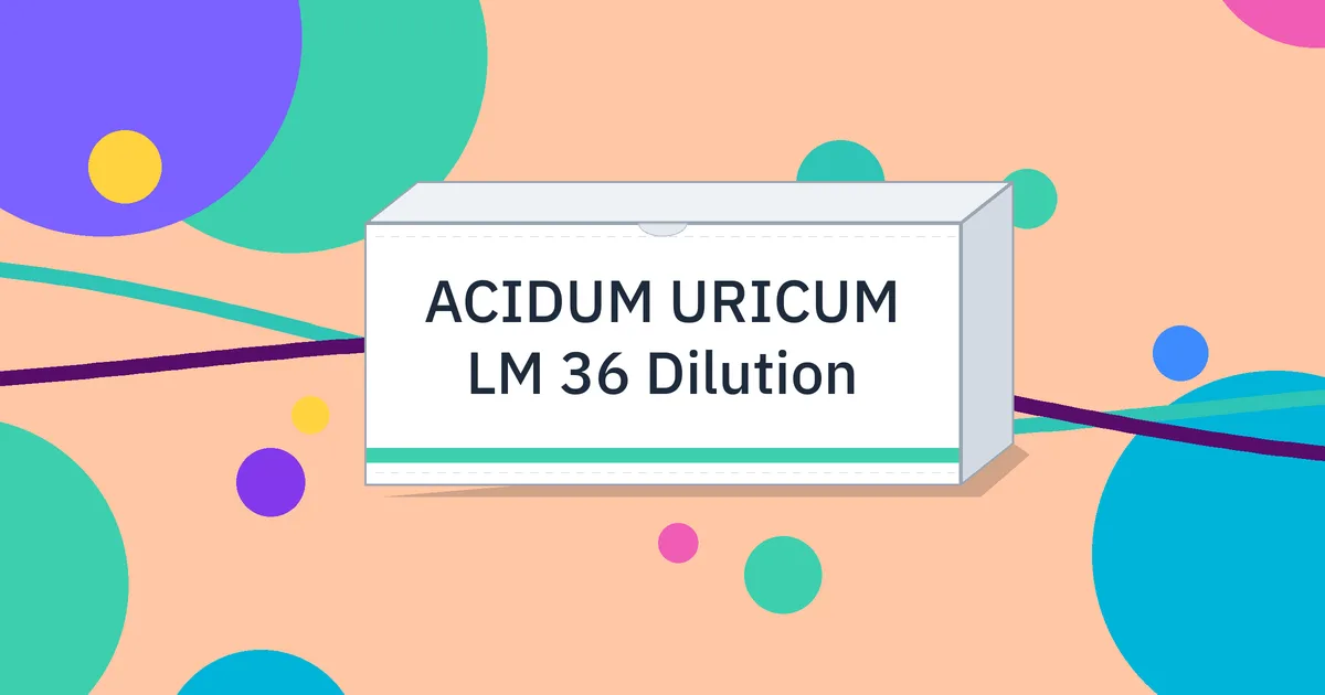 Symbolbild: Packung mit der Aufschrift ACIDUM URICUM LM 36 Dilution (PZN 13289120) – Verfügbarkeit und Bezug in Apotheken in Frankfurt am Main