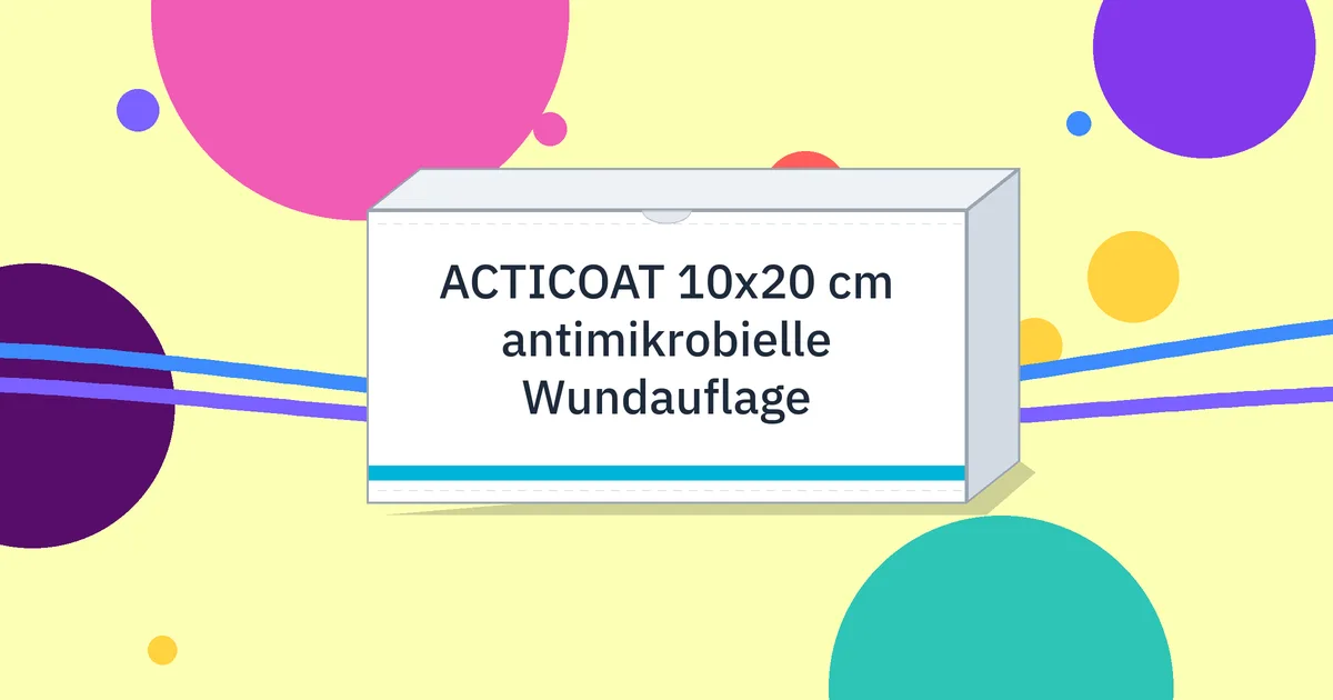 Symbolbild: Packung mit der Aufschrift ACTICOAT 10x20 cm antimikrobielle Wundauflage (PZN 10054221) – Verfügbarkeit und Bezug in Apotheken in Frankfurt am Main