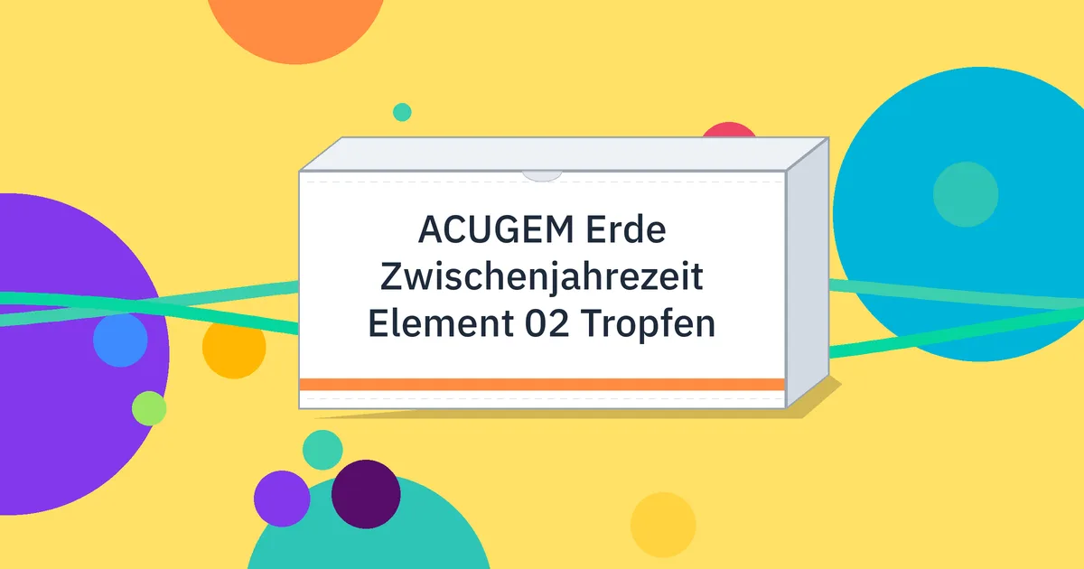 Symbolbild: Packung mit der Aufschrift ACUGEM Erde Zwischenjahrezeit Element 02 Tropfen (PZN 20296741) – Verfügbarkeit und Bezug in Apotheken in Frankfurt am Main