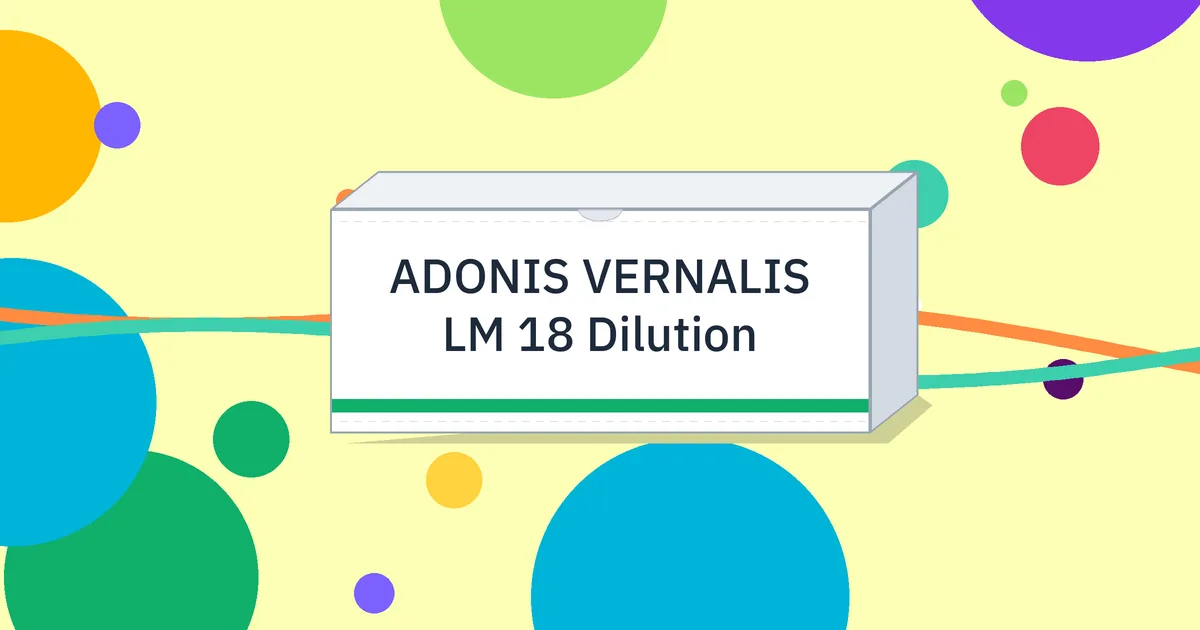 Symbolbild: Packung mit der Aufschrift ADONIS VERNALIS LM 18 Dilution (PZN 12754997) – Verfügbarkeit und Bezug in Apotheken in Frankfurt am Main