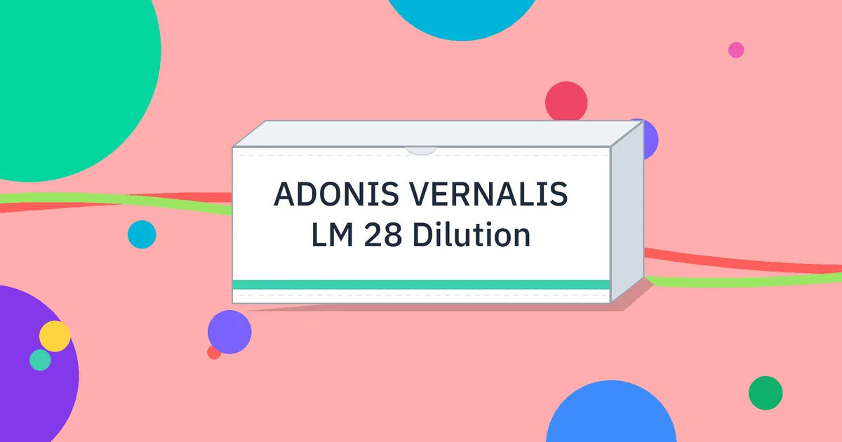 Symbolbild: Packung mit der Aufschrift ADONIS VERNALIS LM 28 Dilution (PZN 12755123) – Verfügbarkeit und Bezug in Apotheken in Frankfurt am Main