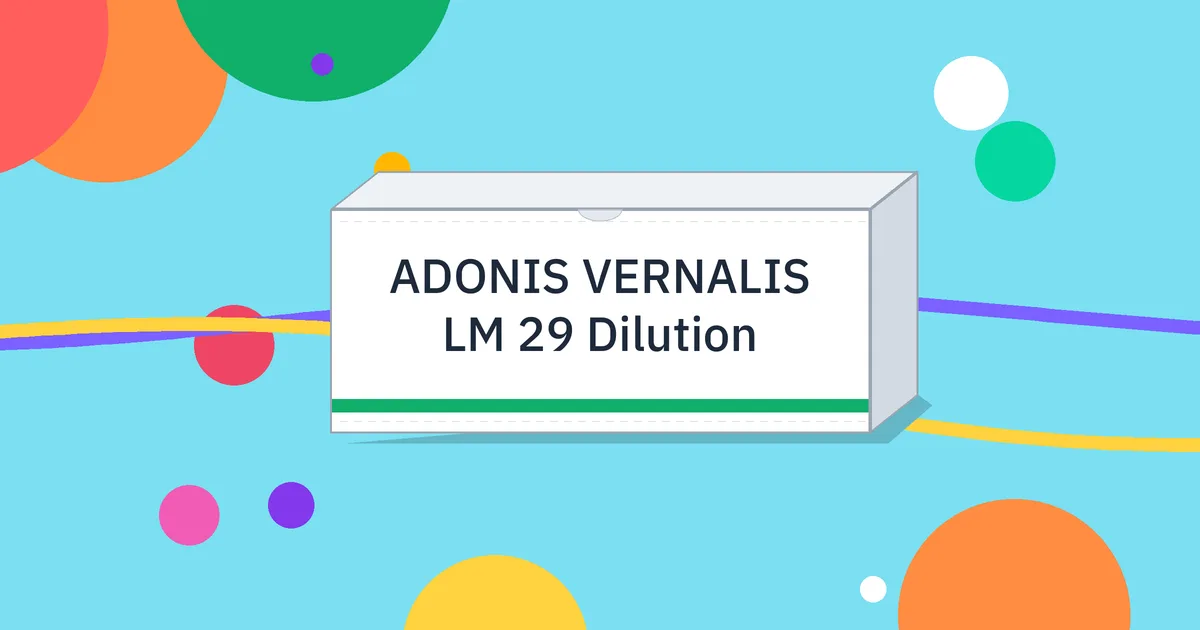 Symbolbild: Packung mit der Aufschrift ADONIS VERNALIS LM 29 Dilution (PZN 12755146) – Verfügbarkeit und Bezug in Apotheken in Frankfurt am Main