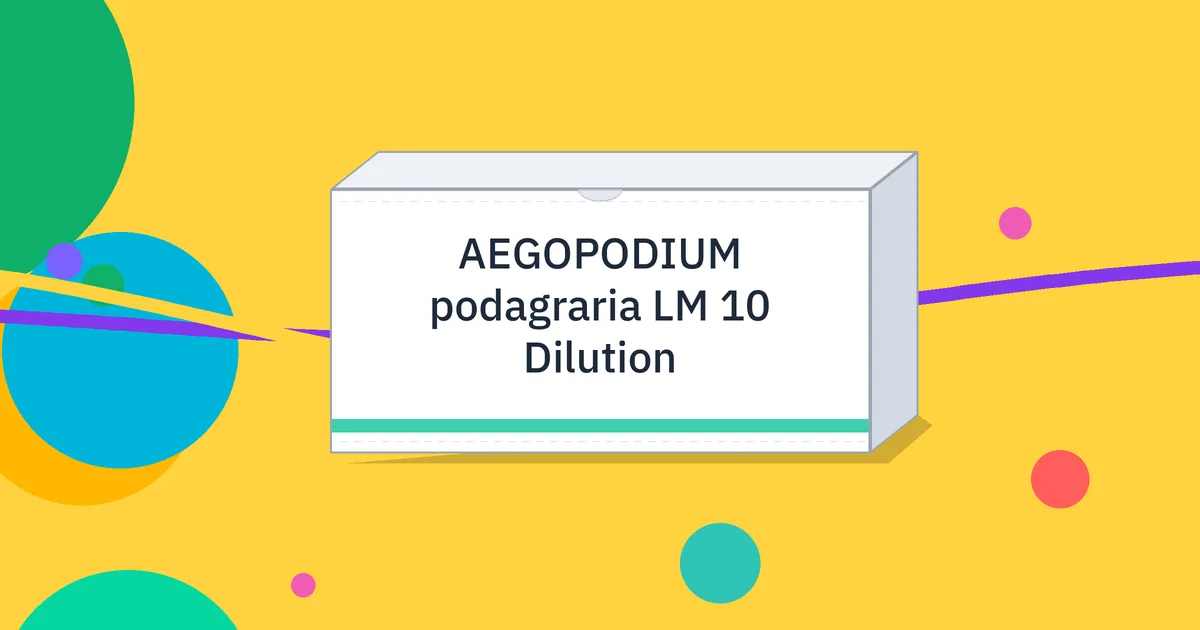 Symbolbild: Packung mit der Aufschrift AEGOPODIUM podagraria LM 10 Dilution (PZN 13298231) – Verfügbarkeit und Bezug in Apotheken in Frankfurt am Main