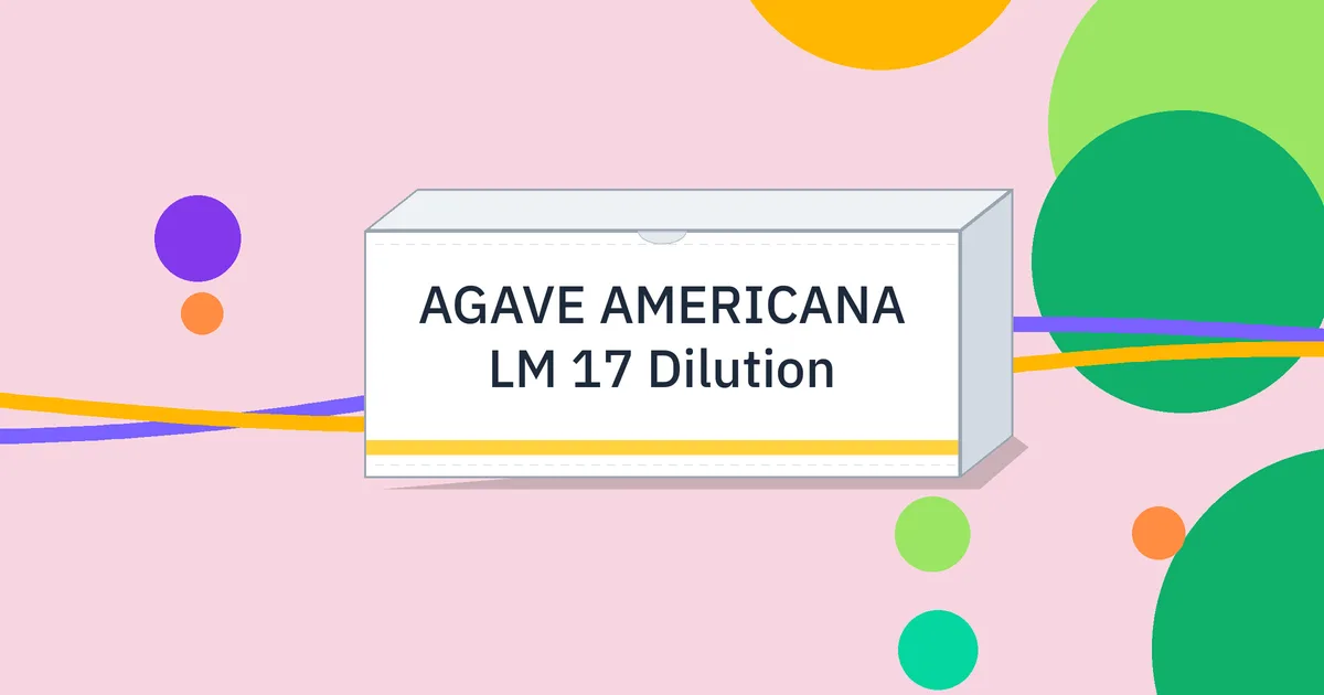 Symbolbild: Packung mit der Aufschrift AGAVE AMERICANA LM 17 Dilution (PZN 13304977) – Verfügbarkeit und Bezug in Apotheken in Frankfurt am Main