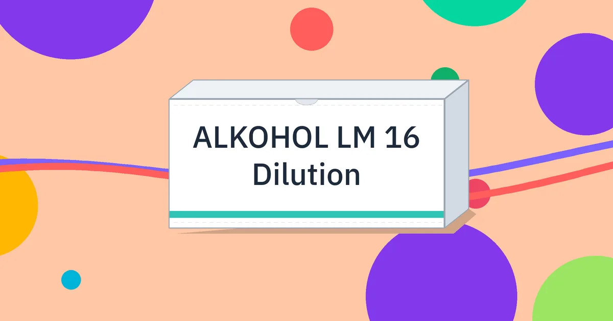 Symbolbild: Packung mit der Aufschrift ALKOHOL LM 16 Dilution (PZN 13311121) – Verfügbarkeit und Bezug in Apotheken in Frankfurt am Main