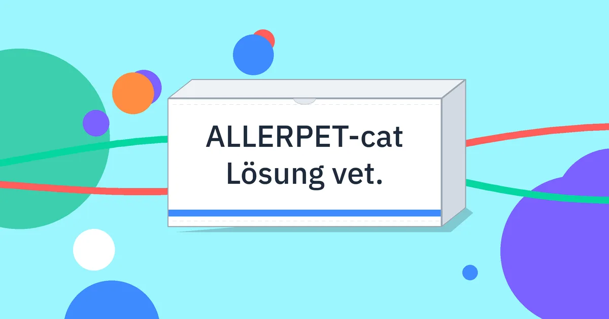 Symbolbild: Packung mit der Aufschrift ALLERPET-cat Lösung vet. (PZN 04951749) – Verfügbarkeit und Bezug in Apotheken in Frankfurt am Main