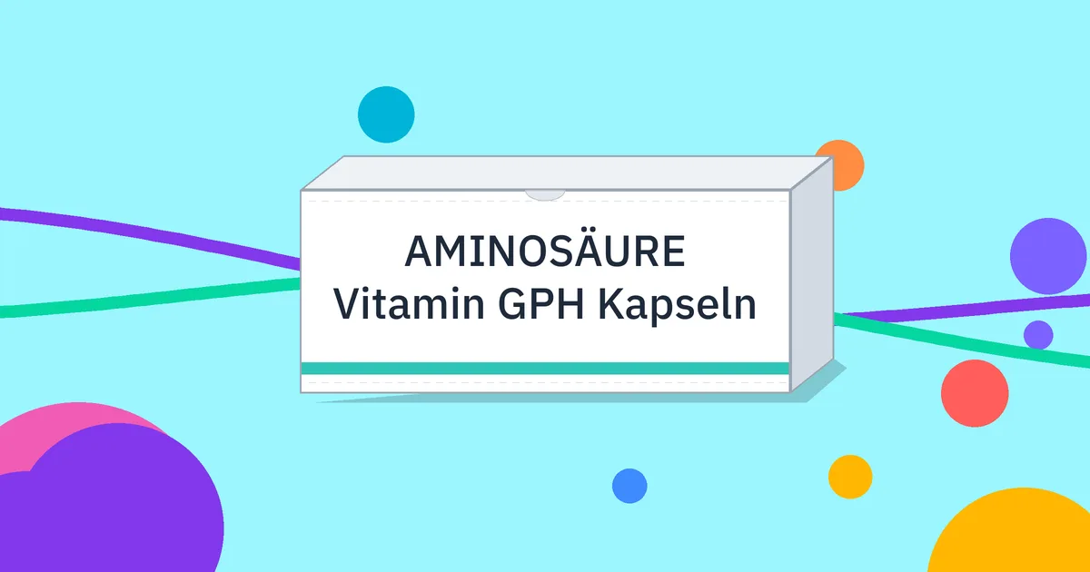 Symbolbild: Packung mit der Aufschrift AMINOSÄURE Vitamin GPH Kapseln (PZN 09786321) – Verfügbarkeit und Bezug in Apotheken in Frankfurt am Main
