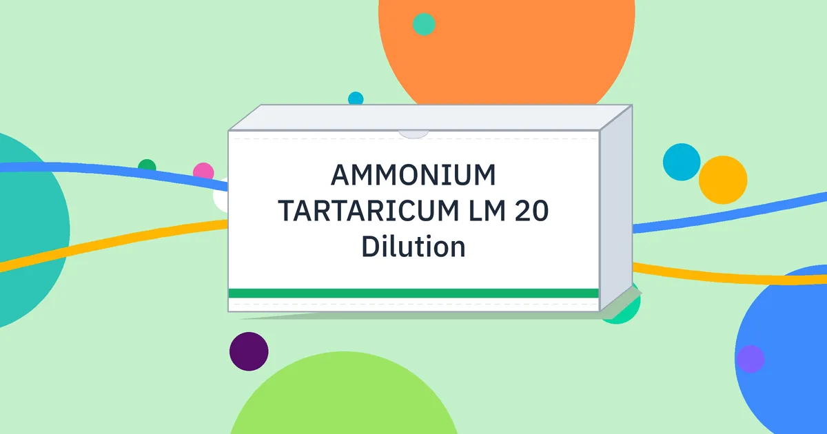 Symbolbild: Packung mit der Aufschrift AMMONIUM TARTARICUM LM 20 Dilution (PZN 12761603) – Verfügbarkeit und Bezug in Apotheken in Frankfurt am Main