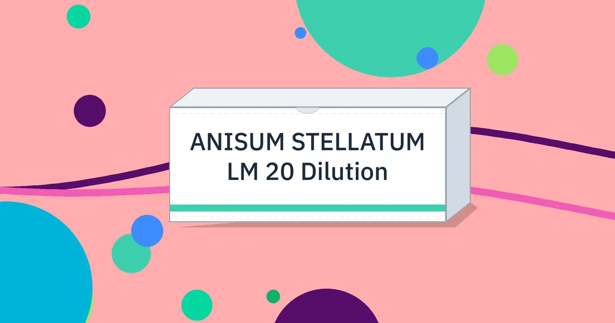Symbolbild: Packung mit der Aufschrift ANISUM STELLATUM LM 20 Dilution (PZN 13369480) – Verfügbarkeit und Bezug in Apotheken in Frankfurt am Main
