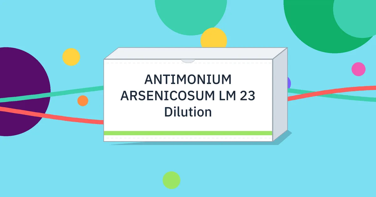 Symbolbild: Packung mit der Aufschrift ANTIMONIUM ARSENICOSUM LM 23 Dilution (PZN 13372306) – Verfügbarkeit und Bezug in Apotheken in Frankfurt am Main