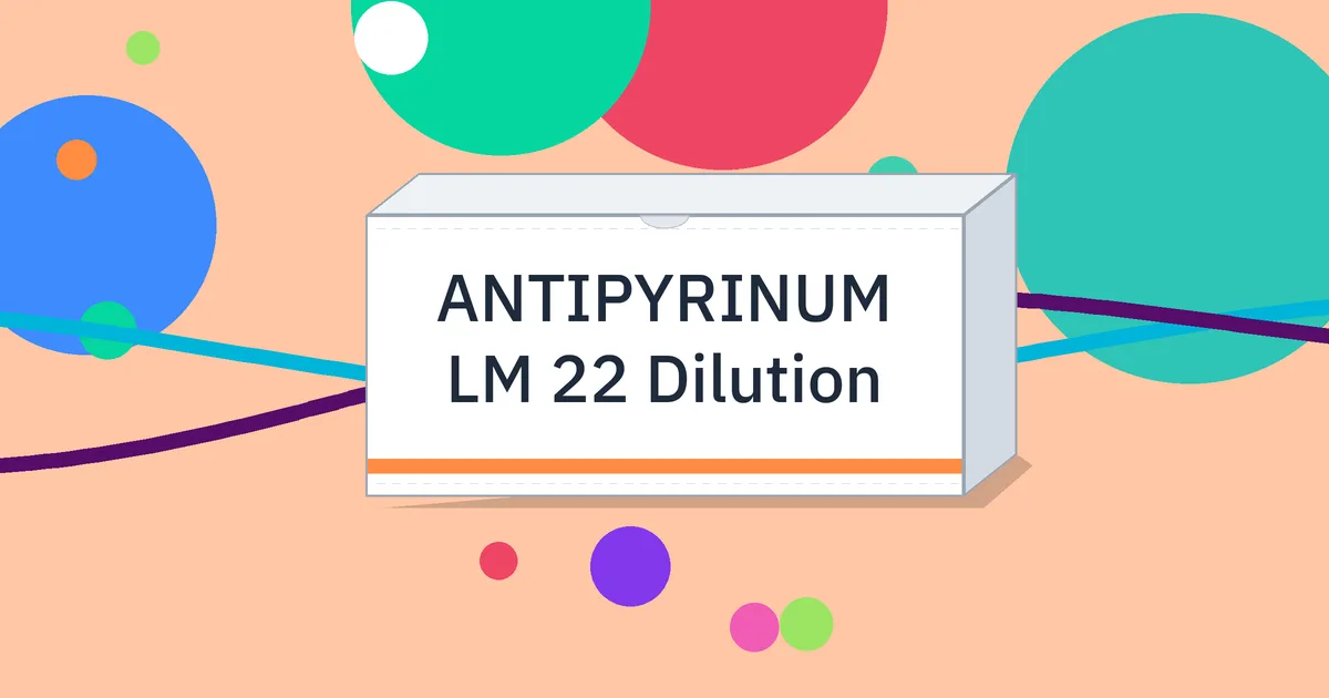 Symbolbild: Packung mit der Aufschrift ANTIPYRINUM LM 22 Dilution (PZN 13376592) – Verfügbarkeit und Bezug in Apotheken in Frankfurt am Main