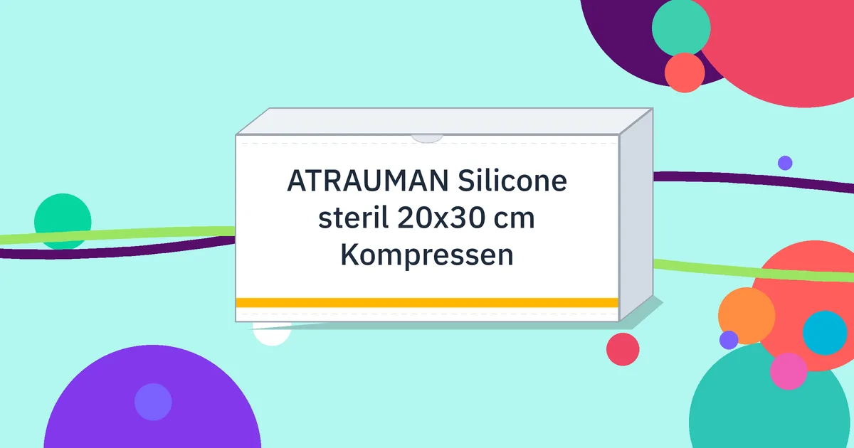 Symbolbild: Packung mit der Aufschrift ATRAUMAN Silicone steril 20x30 cm Kompressen (PZN 19518113) – Verfügbarkeit und Bezug in Apotheken in Frankfurt am Main