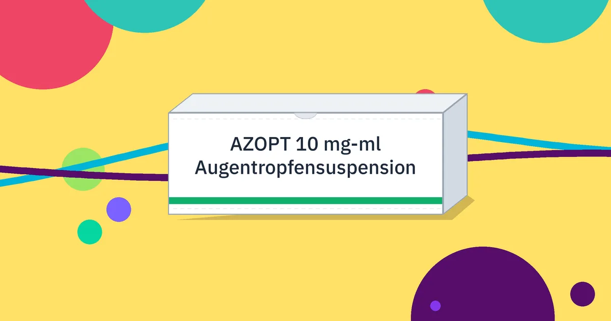Symbolbild: Packung mit der Aufschrift AZOPT 10 mg-ml Augentropfensuspension (PZN 05027050) – Verfügbarkeit und Bezug in Apotheken in Frankfurt am Main