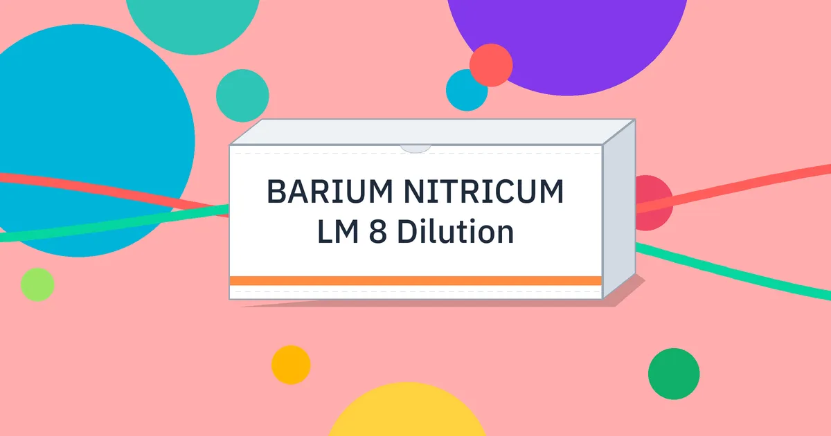 Symbolbild: Packung mit der Aufschrift BARIUM NITRICUM LM 8 Dilution (PZN 13377350) – Verfügbarkeit und Bezug in Apotheken in Frankfurt am Main