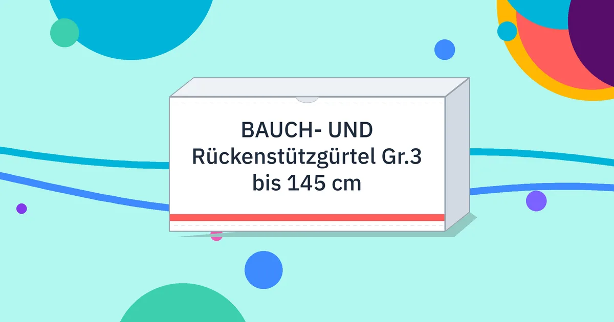 Symbolbild: Packung mit der Aufschrift BAUCH- UND Rückenstützgürtel Gr.3 bis 145 cm (PZN 00607908) – Verfügbarkeit und Bezug in Apotheken in Frankfurt am Main
