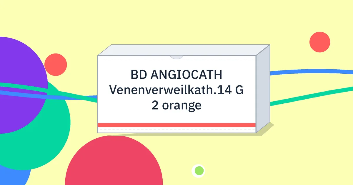 Symbolbild: Packung mit der Aufschrift BD ANGIOCATH Venenverweilkath.14 G 2 orange (PZN 04083388) – Verfügbarkeit und Bezug in Apotheken in Frankfurt am Main