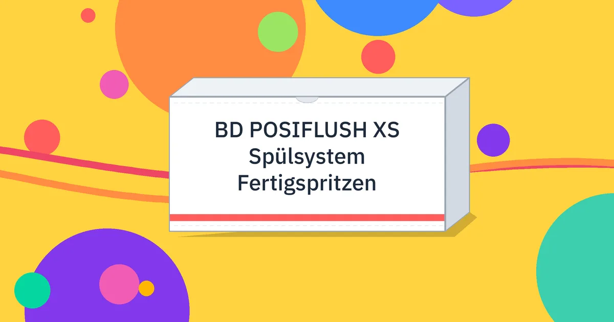 Symbolbild: Packung mit der Aufschrift BD POSIFLUSH XS Spülsystem Fertigspritzen (PZN 18754857) – Verfügbarkeit und Bezug in Apotheken in Frankfurt am Main