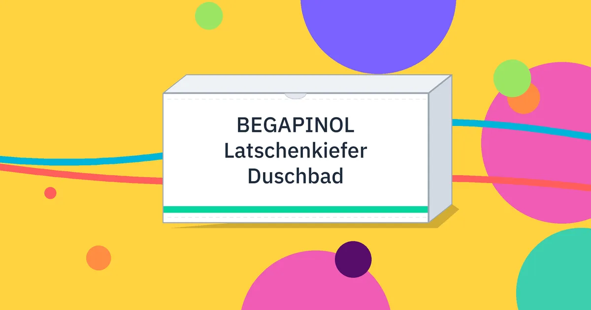 Symbolbild: Packung mit der Aufschrift BEGAPINOL Latschenkiefer Duschbad (PZN 04342312) – Verfügbarkeit und Bezug in Apotheken in Frankfurt am Main