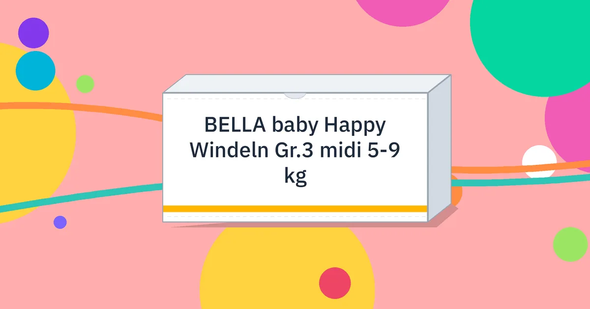 Symbolbild: Packung mit der Aufschrift BELLA baby Happy Windeln Gr.3 midi 5-9 kg (PZN 20524053) – Verfügbarkeit und Bezug in Apotheken in Frankfurt am Main