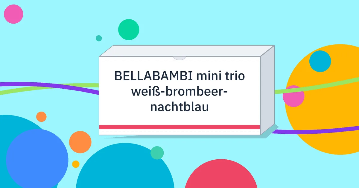 Symbolbild: Packung mit der Aufschrift BELLABAMBI mini trio weiß-brombeer-nachtblau (PZN 12425503) – Verfügbarkeit und Bezug in Apotheken in Frankfurt am Main