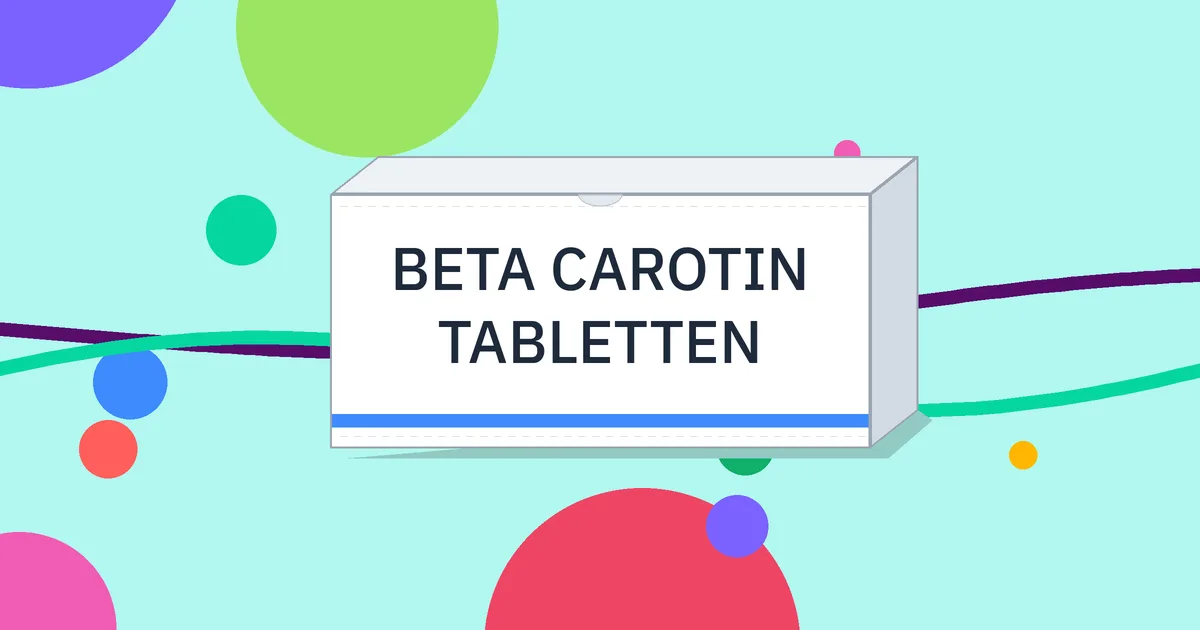 Symbolbild: Packung mit der Aufschrift BETA CAROTIN TABLETTEN (PZN 07322942) – Verfügbarkeit und Bezug in Apotheken in Frankfurt am Main