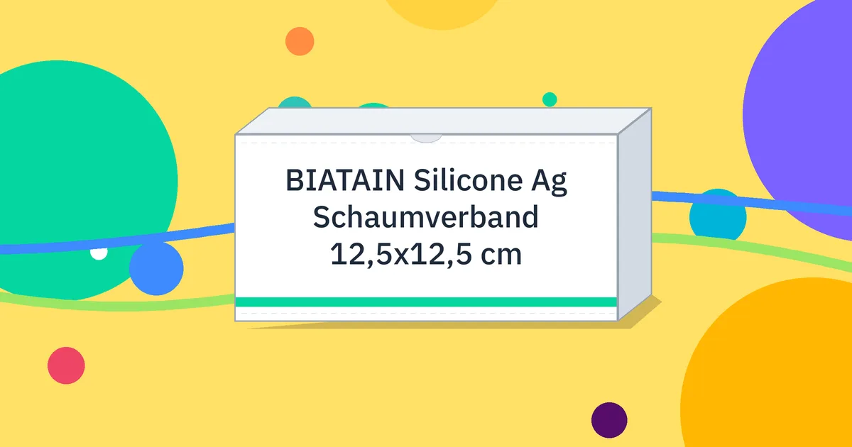 Symbolbild: Packung mit der Aufschrift BIATAIN Silicone Ag Schaumverband 12,5x12,5 cm (PZN 03880734) – Verfügbarkeit und Bezug in Apotheken in Frankfurt am Main