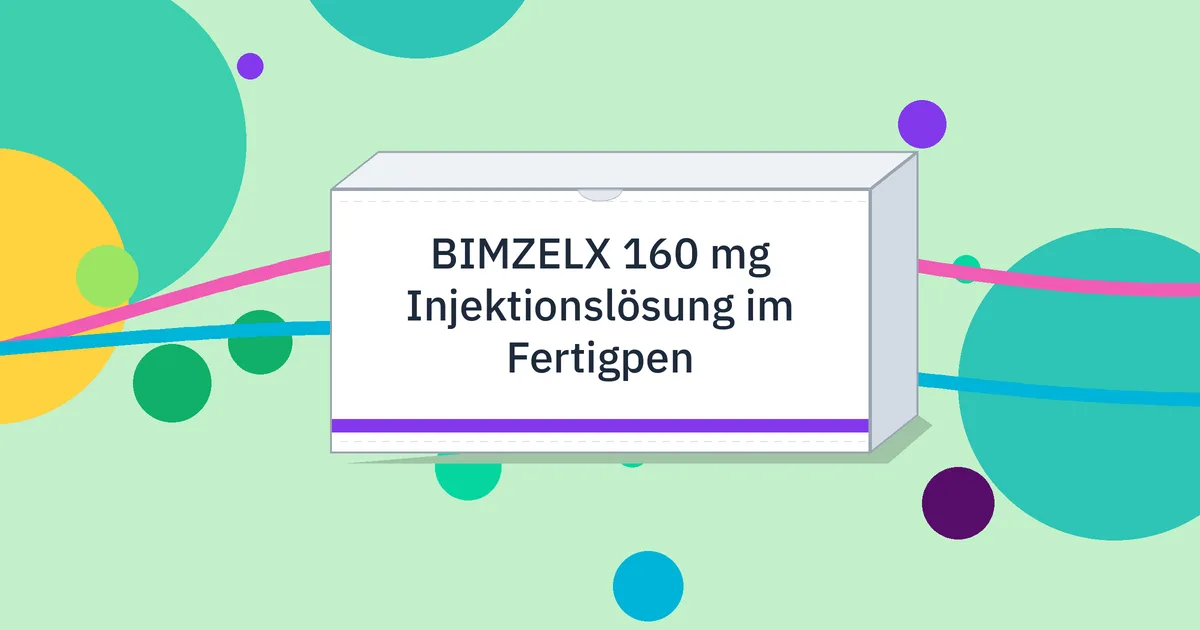 Symbolbild: Packung mit der Aufschrift BIMZELX 160 mg Injektionslösung im Fertigpen (PZN 20202007) – Verfügbarkeit und Bezug in Apotheken in Frankfurt am Main
