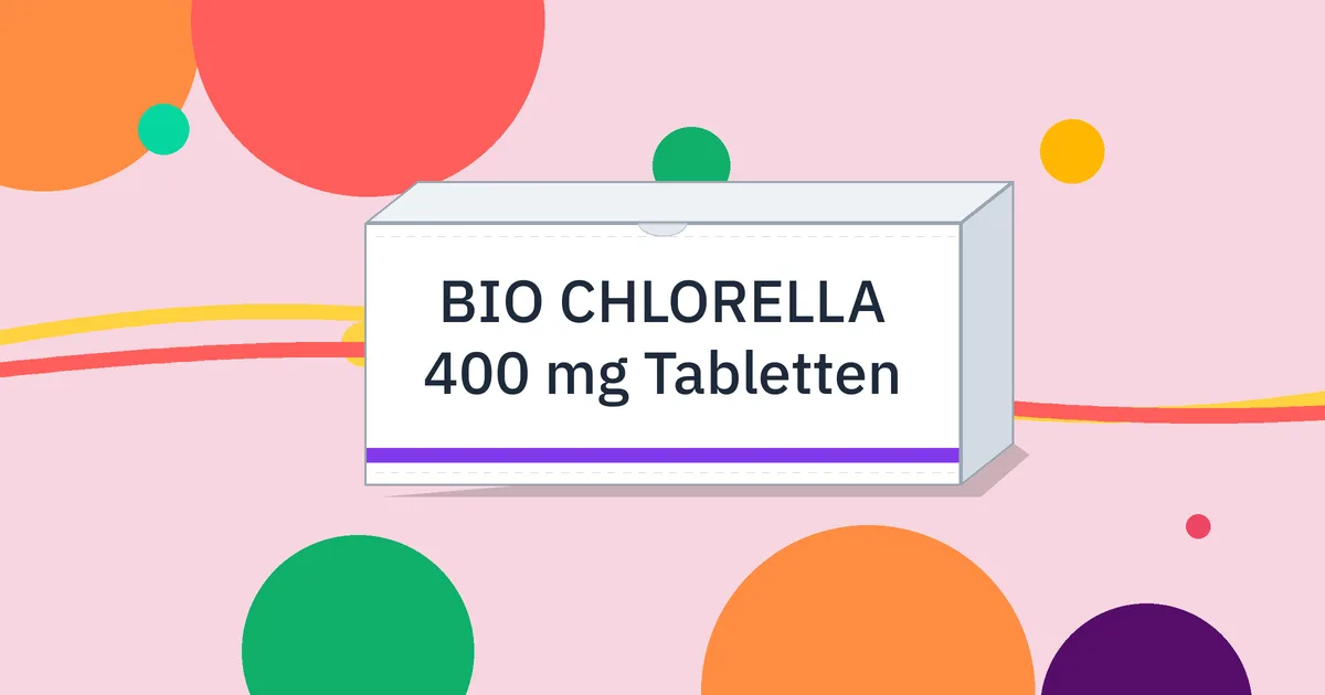 Symbolbild: Packung mit der Aufschrift BIO CHLORELLA 400 mg Tabletten (PZN 09463612) – Verfügbarkeit und Bezug in Apotheken in Frankfurt am Main