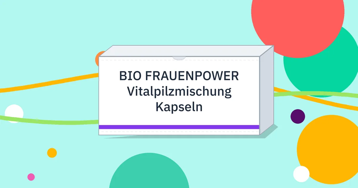 Symbolbild: Packung mit der Aufschrift BIO FRAUENPOWER Vitalpilzmischung Kapseln (PZN 19128180) – Verfügbarkeit und Bezug in Apotheken in Frankfurt am Main
