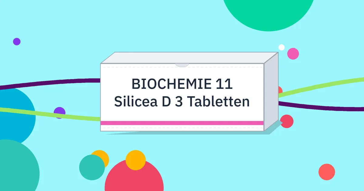 Symbolbild: Packung mit der Aufschrift BIOCHEMIE 11 Silicea D 3 Tabletten (PZN 01074006) – Verfügbarkeit und Bezug in Apotheken in Frankfurt am Main