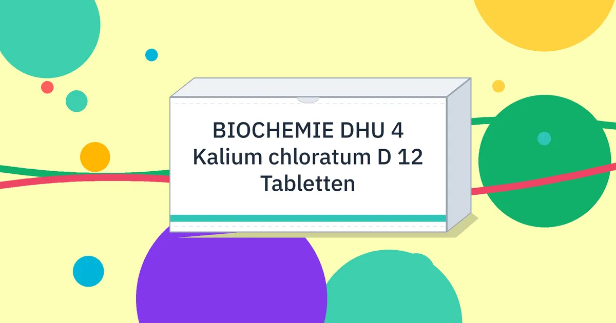 Symbolbild: Packung mit der Aufschrift BIOCHEMIE DHU 4 Kalium chloratum D 12 Tabletten (PZN 02580556) – Verfügbarkeit und Bezug in Apotheken in Frankfurt am Main
