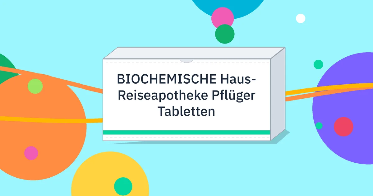 Symbolbild: Packung mit der Aufschrift BIOCHEMISCHE Haus-Reiseapotheke Pflüger Tabletten (PZN 07000664) – Verfügbarkeit und Bezug in Apotheken in Frankfurt am Main