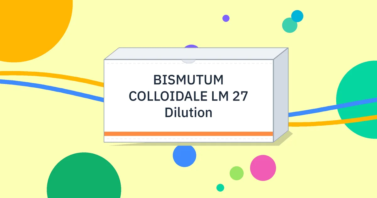 Symbolbild: Packung mit der Aufschrift BISMUTUM COLLOIDALE LM 27 Dilution (PZN 13386308) – Verfügbarkeit und Bezug in Apotheken in Frankfurt am Main