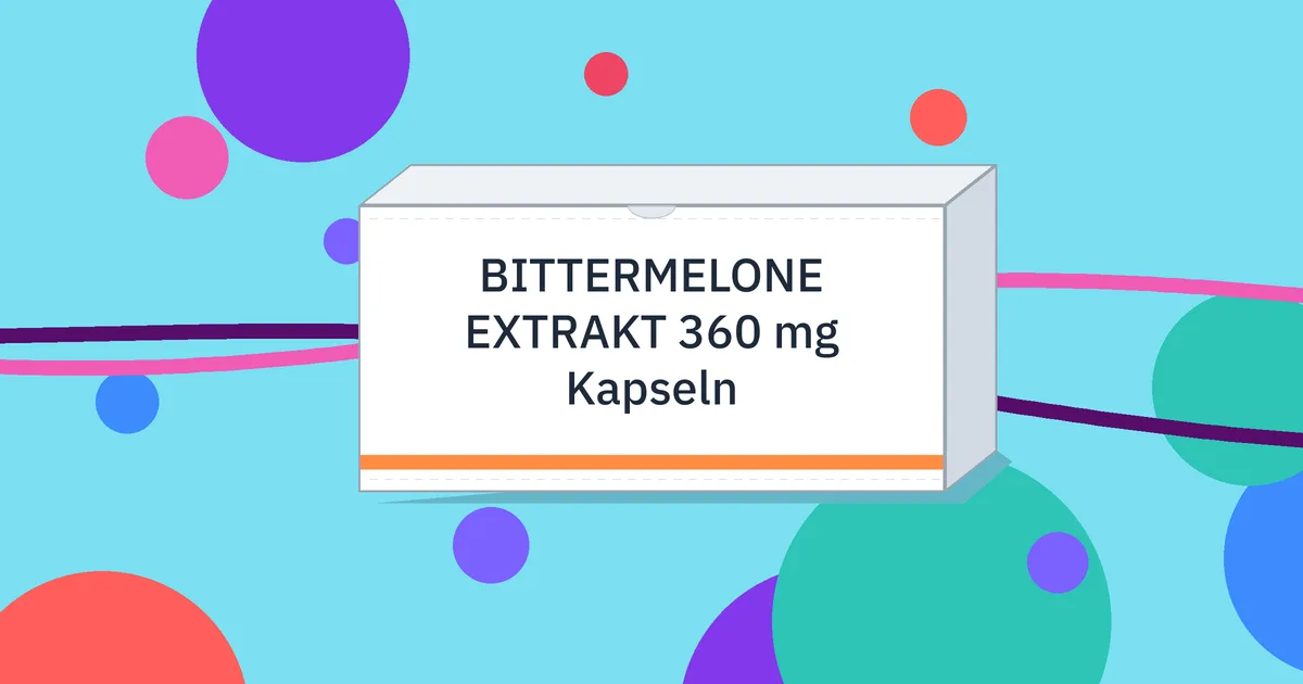 Symbolbild: Packung mit der Aufschrift BITTERMELONE EXTRAKT 360 mg Kapseln (PZN 19679980) – Verfügbarkeit und Bezug in Apotheken in Frankfurt am Main